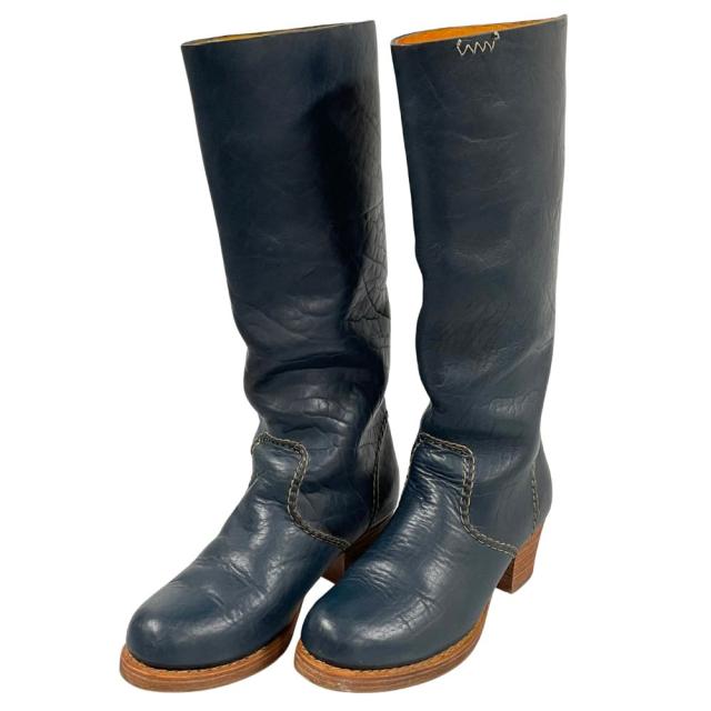 VISVIM ビズビム WMV 品番 0314102002001 ROSEBUD BOOTS BISON-FOLK レディース ロング ブーツ ネイビー サイズ W8 正規品 / 51517