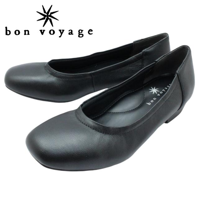 bon voyage レディース パンプス 本革 歩きやすい 疲れない 痛くない コンフォート 013 フラット レザー  ボンボヤージュ