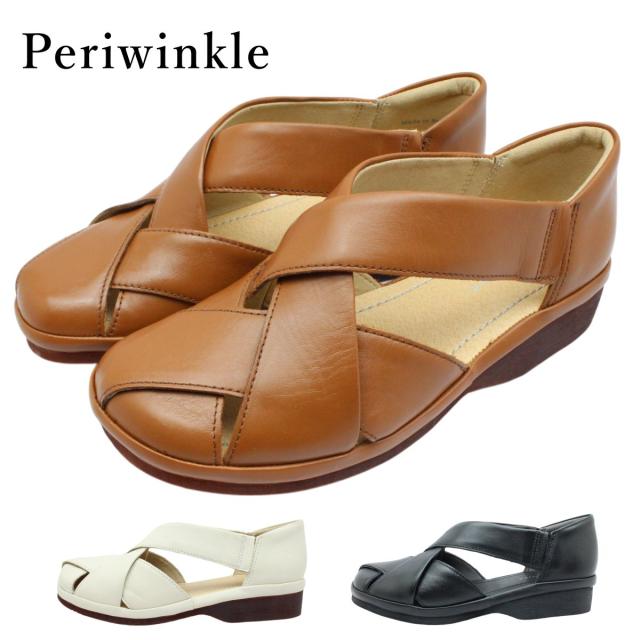 Periwinkle ペリウィンクル レディース レザー グルカサンダル 391 本革 ぺたんこ ローヒール スリッポン