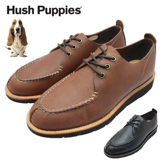 ハッシュパピー メンズ レザー カジュアルシューズ M-7113T 紐 本革 紳士靴 モカシン ウォーキング Hush Puppies 7113T