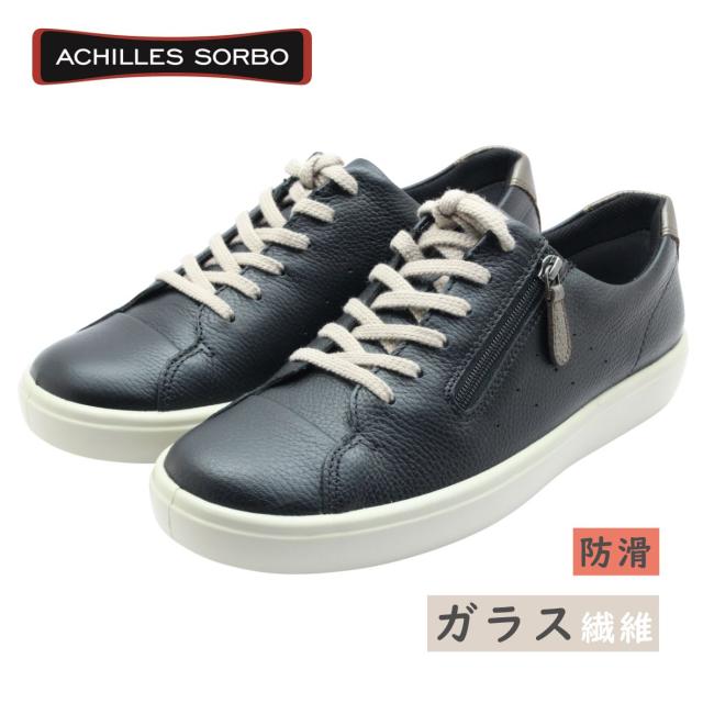 Achilles SORBO アキレス ソルボ AWC 595 5950 黒 ブラック レディース シューズ ウォーキング スニーカー 本革 ガラス繊維 防滑 冬 雪 紐 靴