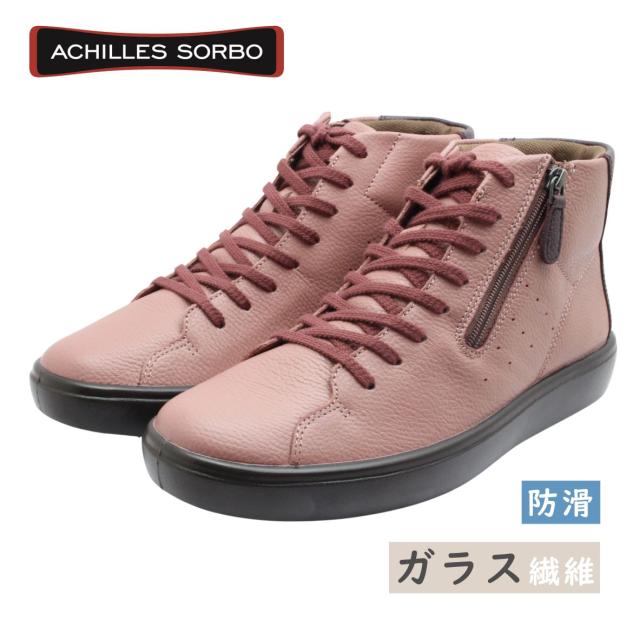 Achilles SORBO アキレス ソルボ AWC 621 6210 ローズ レディース シューズ ウォーキング 本革 ガラス繊維 幅広 防滑 冬 雪 紐 靴
