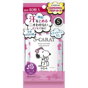 【２０個セット】 エスカラット 薬用 デオドラント パウダーシート ローズの香り 徳用 40枚入×２０個セット【t-4】