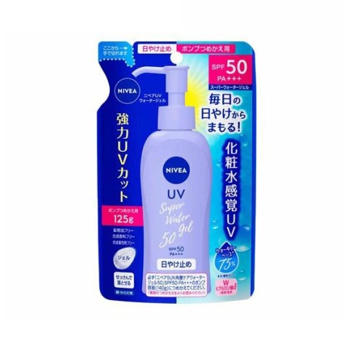 【２４個セット】【１ケース分】 花王 ニベアサン ウォータージェル SPF50 PA+++ つめかえ(125g)×２４個セット　１ケース分