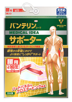 【３個セット】 興和　バンテリンコーワ　サポーター　しっかり加圧タイプ　腰用　　大きめ　Lサイズ　パステルピンク　(1枚)　男女兼用×３個セット