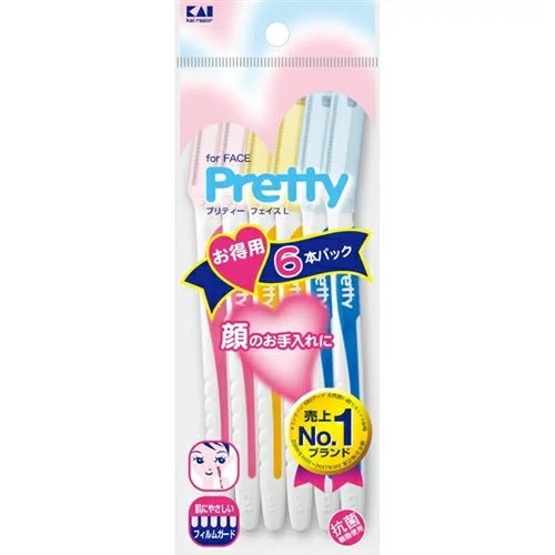 【１２０個セット】【１ケース分】 貝印 プリティーフェイスL 女性用カミソリ 6本入×１２０個セット　１ケース分　 【k】【ご注文後発送までに1週間前後頂戴する場合がございます】