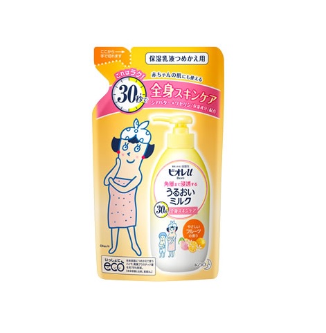 【２４個セット】【１ケース分】  花王 ビオレｕ 角層まで浸透する うるおいミルク フルーツの香り つめかえ用(250ml)×２４個セット　１ケース分