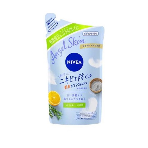【１８個セット】【１ケース分】  花王 ニベア エンジェルスキン ボディウォッシュ アクネクリア シトラス＆ハーブ 詰替(350ml)×１８個セット　１ケース分