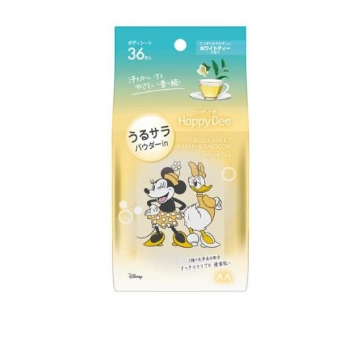 【２４個セット】【１ケース分】  マンダム ハッピーデオ ボディシート うるサラ ホワイトティー(36枚入)×２４個セット　１ケース分