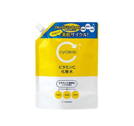 【２４個セット】【１ケース分】 熊野油脂 サイクリア ビタミンC 化粧水 詰替(500ml)×２４個セット　１ケース分【ori】