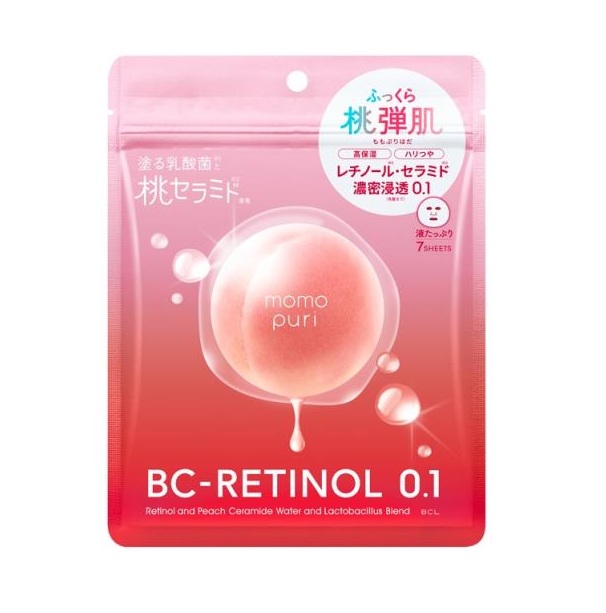 【２０個セット】 BCL ももぷり 潤いバリアセラムマスク レチノール(7枚入)×２０個セット