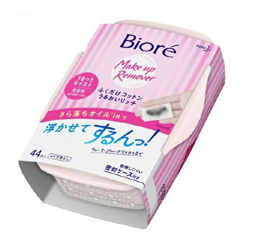 【２４個セット】【１ケース分】 花王 ビオレ ふくだけコットン うるおいリッチ 本体(44枚入)×２４個セット　１ケース分