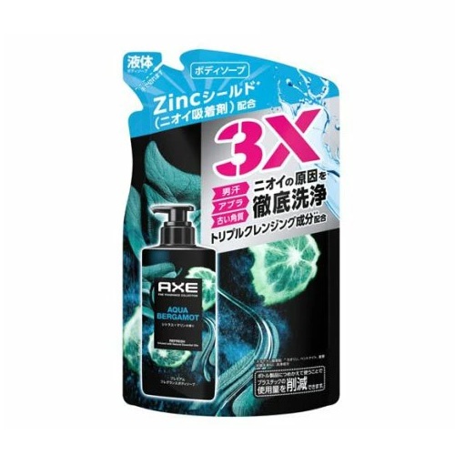 【１８個セット】【１ケース分】 ユニリーバ AXE プレミアムフレグランス ボディーソープ アクアベルガモット つめかえ(350g)×１８個セット　１ケース分