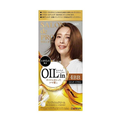 【１０個セット】 ダリヤ サロンドプロ オイルリッチクリーム ヘアカラー 白髪用 スタンダードブラウン4BB(56g+44g)×１０個セット