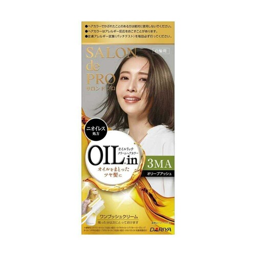 【１０個セット】 ダリヤ サロンドプロ オイルリッチクリーム ヘアカラー 白髪用 オリーブアッシュ3MA(56g+44g)×１０個セット