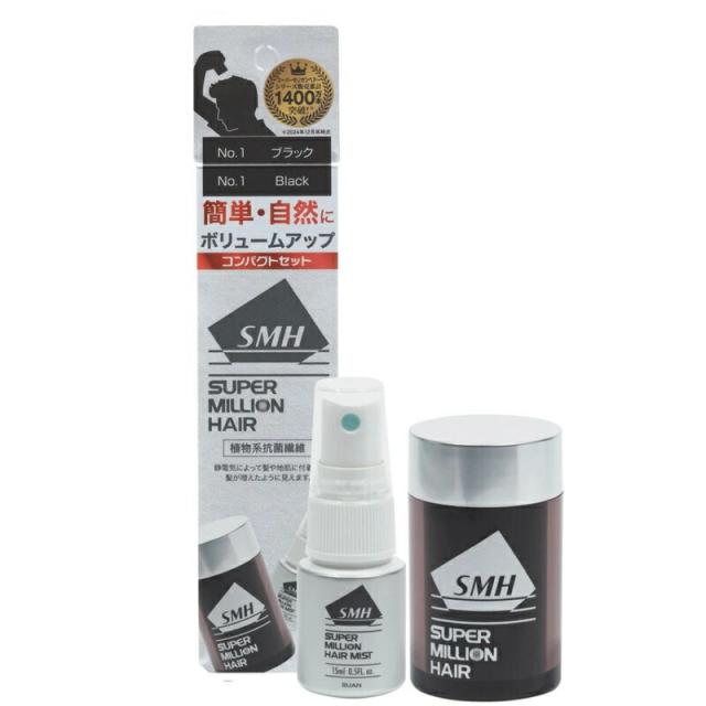 【５個セット】 ルアン スーパーミリオンヘアー コンパクトセット No.1 ブラック(10g+15ml)×５個セット【s】