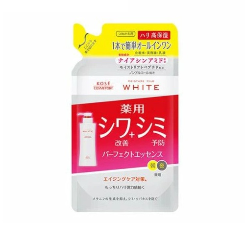 【３６個セット】【１ケース分】 コーセー モイスチュアマイルド ホワイト リンクルケア パーフェクトエッセンス つめかえ(200ml)×３６個セット　１ケース分