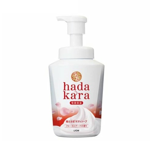 【１２個セット】【１ケース分】 ライオン ハダカラ ボディソープ 泡で出てくるタイプ フローラルブーケの香り 本体(550ml)×１２個セット　１ケース分