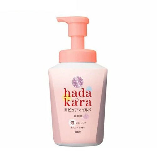 【１２個セット】【１ケース分】 ライオン ハダカラ 泡ボディソープ 薬用ピュアマイルドタイプ 本体(550ml)×１２個セット　１ケース分