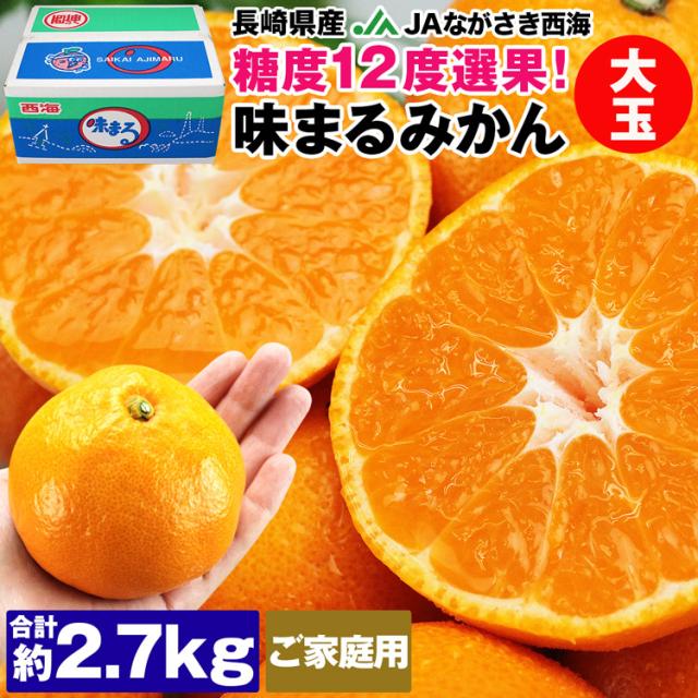 みかん 味まるみかん 大玉 糖度12度 2.7kg 長崎県産 ご家庭用 2Lサイズ JAながさき西海 常温便 同梱不可 指定日不可の通販はau PAY マーケット - 食の達人お取り寄せグルメ ...