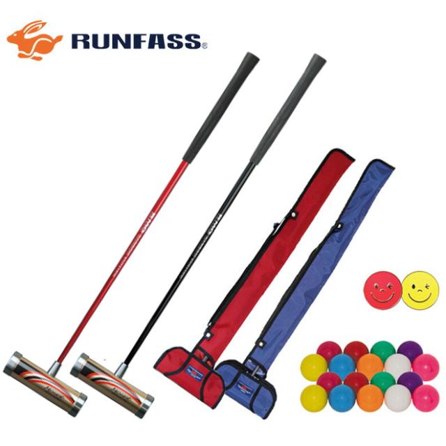 NEW マレットゴルフ スティック RUNFASS ランファス 特選5点セット ボール2個付き マレットゴルフクラブ