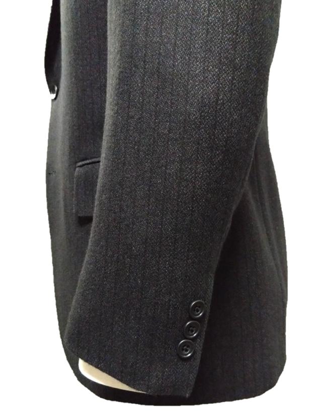 メンズ ビジネス スーツ ツイード調生地 秋冬スーツ チャコールグレー