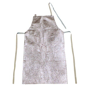 【送料無料】【耐熱・防炎】【アルミ遮熱製品】アルミ　胸付　前掛　NM-201CK　サイズ：フリー【H93cm×W56cm】※代引き不可※【NB】