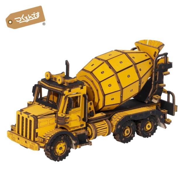 【公式】つくるんです TG414 コンクリートミキサー｜Robotime 日本公式／日本語説明書付 3D ウッドパズル 手作りキット 脳トレ ...