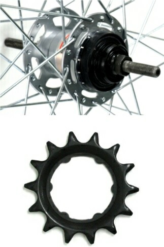 アルミリム20x1.50 内装3段ローラーブレーキ仕様 軸長182mm 14Tギア付 28H