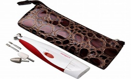 マニクイック ソフトタッチ/MQ632 レッド ネイルケアセット　爪切り→削る 大切な爪のケアに アタッチメント４種類＋ケース付