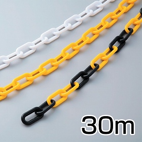 プラカラーチェーン　ポリエチレン製　線径8ミリ×30ｍ巻 （ チェイン プラスチック トラロープ ）