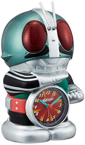 仮面ライダー 目覚まし時計 キャラクター アナログ おもしろ 音声 光 アラ（中古品）
