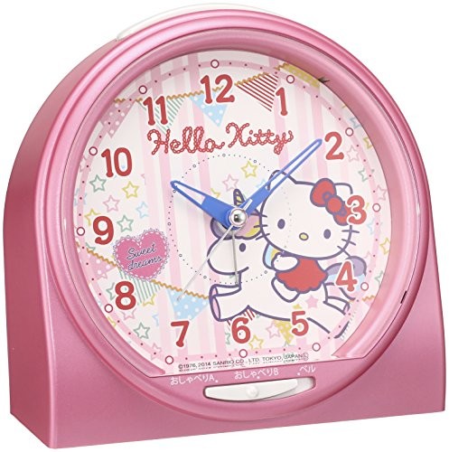 セイコー クロック 目覚まし時計 ハローキティ おしゃべり アラーム アナロ（中古品）