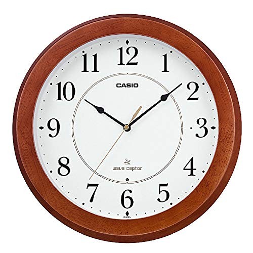CASIO(カシオ) 掛け時計 電波 アナログ ウェーブセプター 常時点灯 木枠 ブ（中古品）