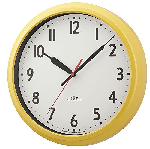 ノア　電波　アナログ　掛け時計　モーメンタムコパン (マスタードイエロー（中古品）