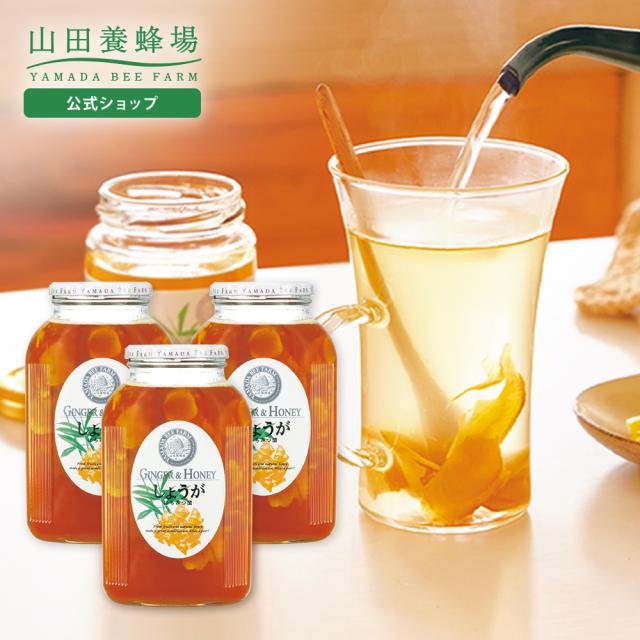 山田養蜂場 しょうがはちみつ漬 ＜900g×3本＞ はちみつ 百花蜂蜜 生姜 ショウガ 国産 食べ物 食品 飲み物 ドリンク ジュース 健康 男性 女性 父 母 夫 妻 両親 お取り寄せグルメ ギフト 贈答 プレゼント 誕生日 お歳暮