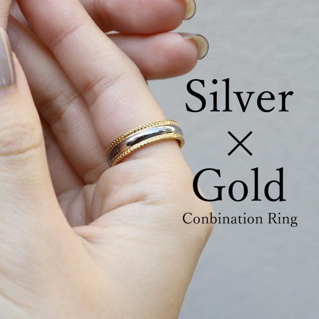 指輪 リング コンビカラー バイカラー サージカルステンレス ステンレス レディース メンズ 幅広 ピンキーリング プチプラ カジュアル つけっぱなし ゴールド K18 GP 仕上げ 金属 ...