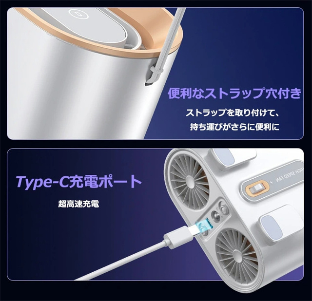 2025新型 腰掛け扇風機 腰掛けファン 6000mAh大容量 100段階風力調節
