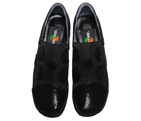 【靴のHOSHIKAWA】  『SPORTS NINE 2801』 スポーツナイン スリッポン 22cm〜24.5cm EEEE レディース ブラック ストレッチ 型押しレザー 幅広 本革 国産