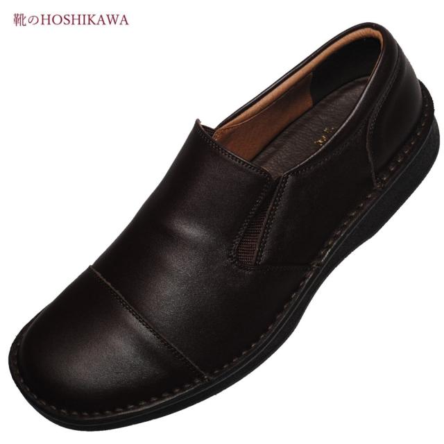 【靴のHOSHIKAWA】  『A-OK 1002』 エーオーケー ローファー 25cm〜27cm メンズ レザー ビジネスシューズ スリッポン ダークブラウン 日本製 牛革