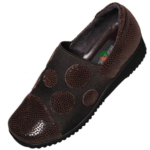 【靴のHOSHIKAWA】  『SPORTS NINE 2801』 スポーツナイン スリッポン 22cm〜24.5cm EEEE レディース ブラック ストレッチ 型押しレザー 幅広 本革 国産