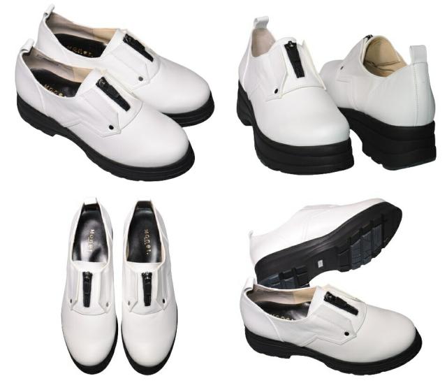 【靴のHOSHIKAWA】  『Monet 883302』 モネ スリッポン 21.5cm〜24.5cm EEEE カジュアル ホワイト カジュアル コンフォート 日本製 本革