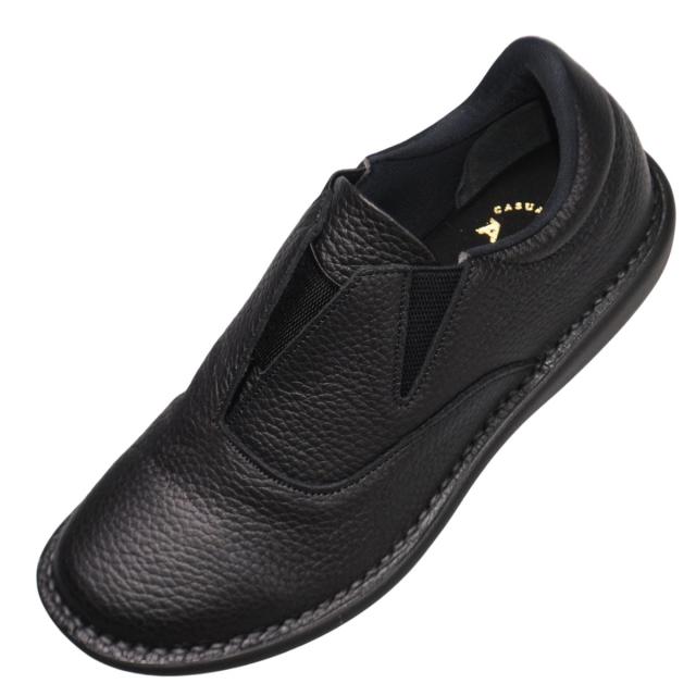 【靴のHOSHIKAWA】  『A-OK 22310A』 エーオーケー スリッポン 22cm〜24.5cm EEEE ブラック サイドゴア 低反発クッション コンフォート 牛革 日本製