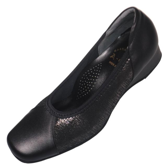 【靴のHOSHIKAWA】  『A-OK 6951』 エーオーケー パンプス 21.5cm〜24.5cm EEE レディース ダークブラウン ウェッジソール 牛革 日本製