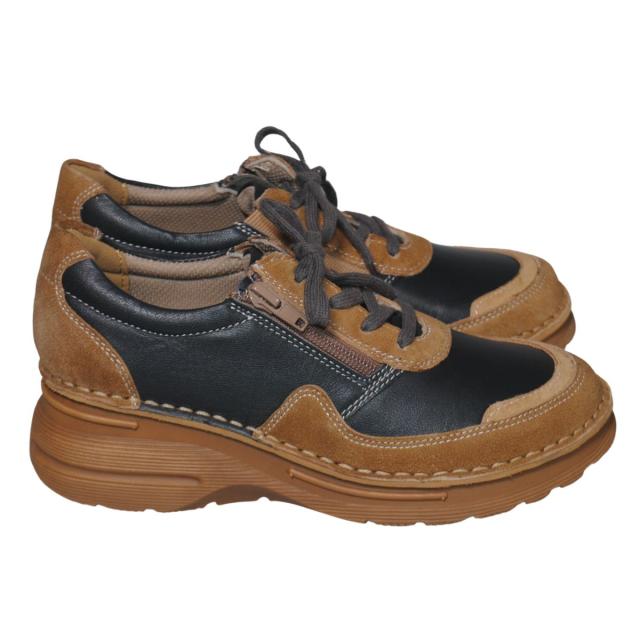 【靴のHOSHIKAWA】  『Airystep 1254』 エアリーステップ レースアップ 22.5cm〜24.5cm EEEE グレー カジュアル レースアップ レディース 牛革 巾広