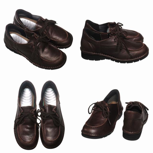 【靴のHOSHIKAWA】  『A-OK 320』 エーオーケー ブーティー 22cm〜24.5cm EEEE ダークブラウン カジュアル レディース ワラビー風 レースアップ 幅が広い 牛革 国産