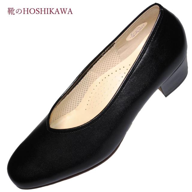【靴のHOSHIKAWA】  『A-OK 115』 エーオーケー パンプス 21.5cm〜25cm EEEE レディース ブラック フォーマル ヒール 天然皮革 国産