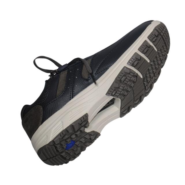 【靴のHOSHIKAWA】  『GAINER 0140』 24.5cm〜28cm メンズ スニーカー サイドファスナー ネイビー コンフォート 吸湿 速乾 抗菌防臭加工 合成皮革 衝撃吸収 幅広