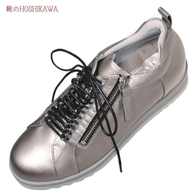 【靴のHOSHIKAWA】  『Monet 243530』 コンフォートスニーカー モネ 21.5cm〜25cm EEEE レディース エタン レースアップ 幅が広い 日本製 本革 秋冬