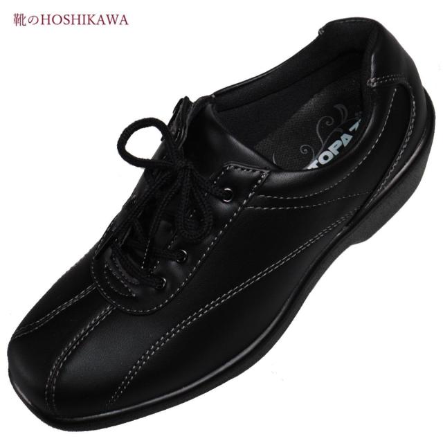 TOPAZ 2401 トパーズ カジュアル 22cm〜25cm EEE レースアップ ファスナー レディース ブラック 防滑 合皮 幅広 軽いの通販はau PAY マーケット - 靴の ...